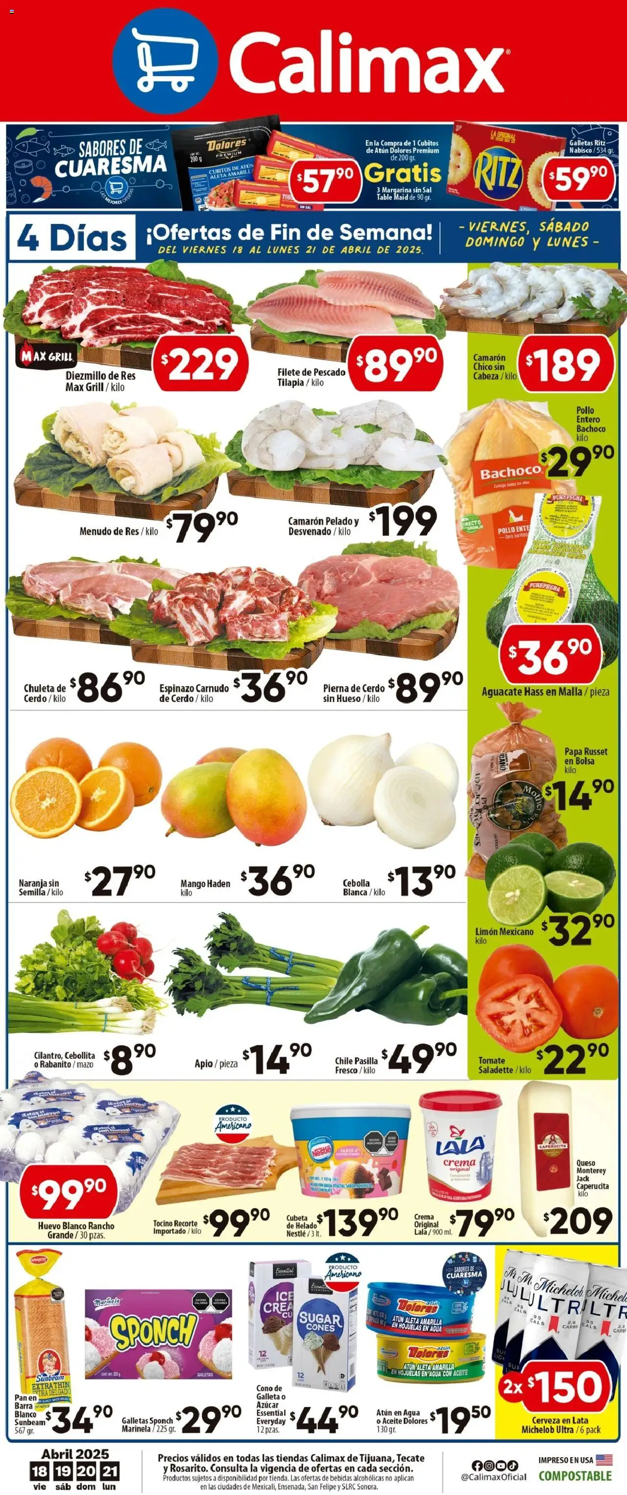 Calimax folleto Tijuana (18/04/2025 - 24/04/2025) - catálogo en línea