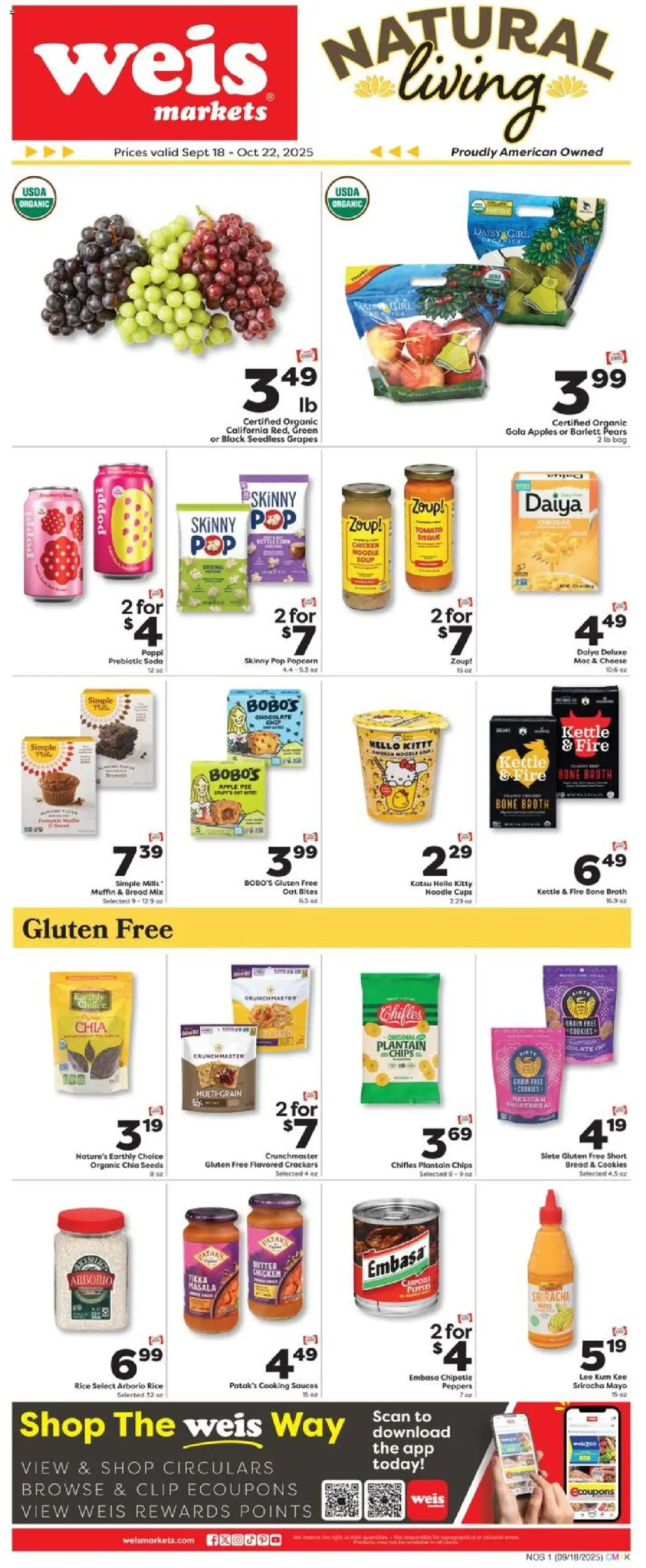 Weis Natural Living | 09/18 - 10/22 2025 | Sale