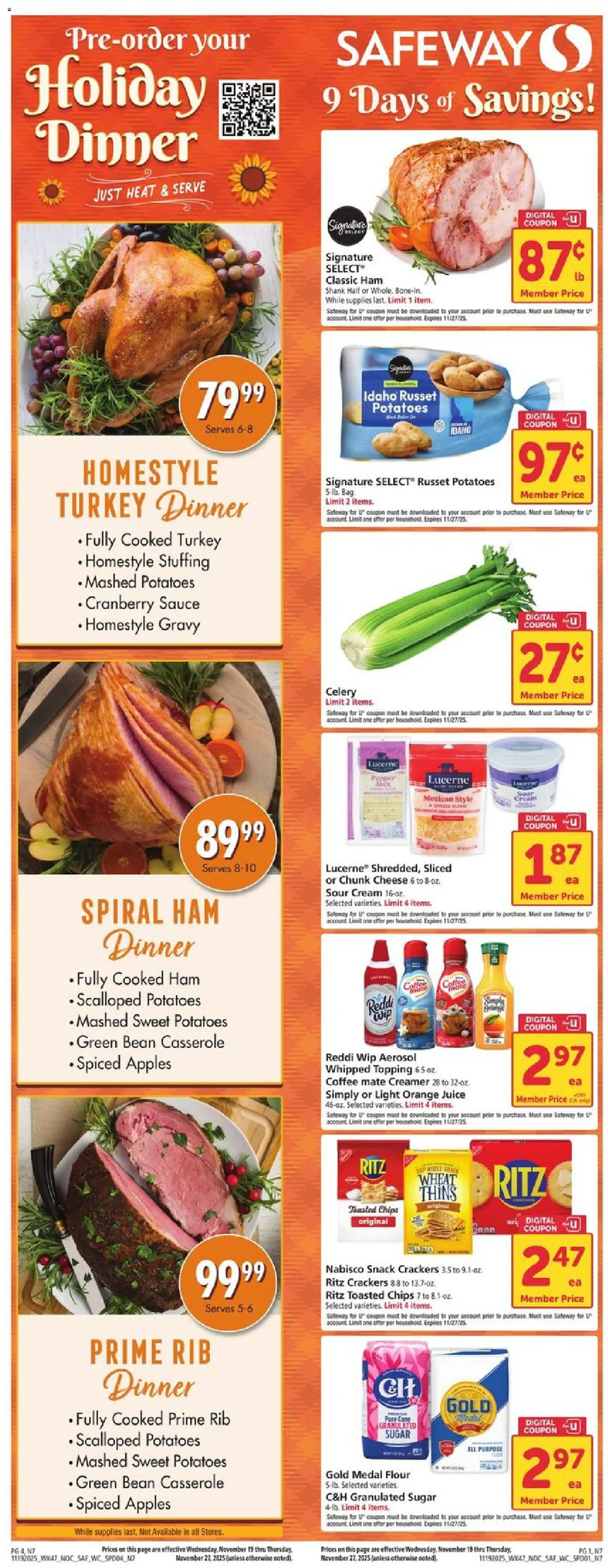 Safeway Weekly Ad | 11/19 - 11/27 2025 | Sale