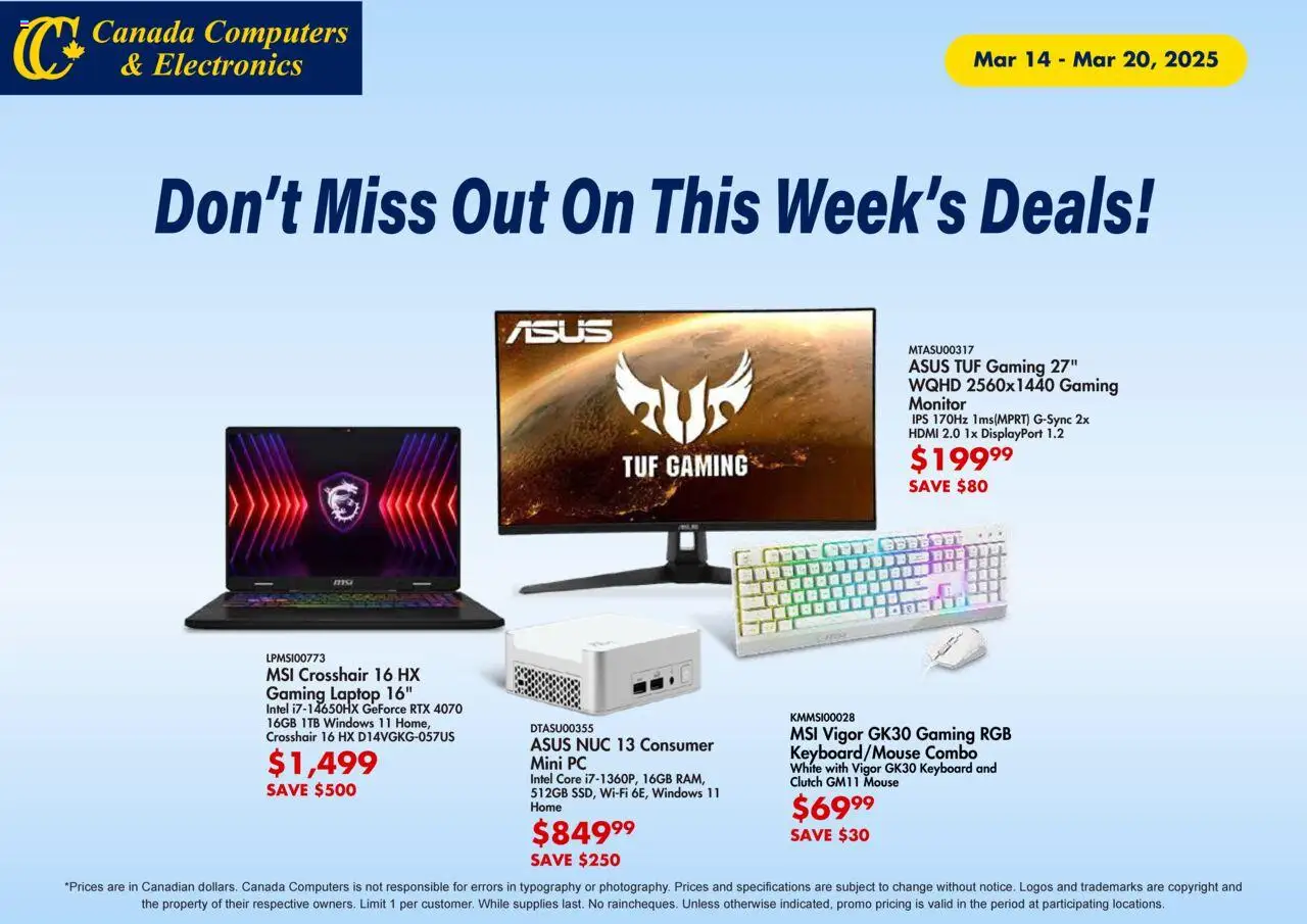 Canada Computers flyer from Mar 14, 2025 > online preview