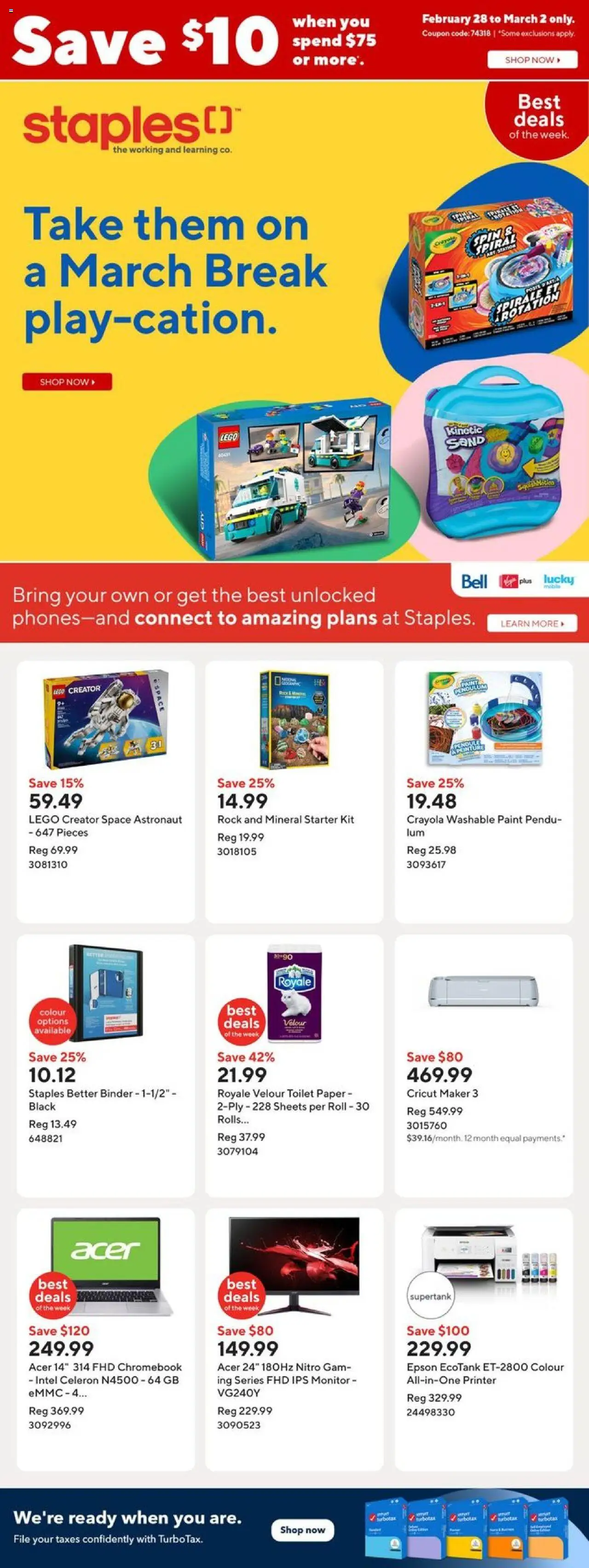 Staples flyer from Feb 26, 2025 > online preview